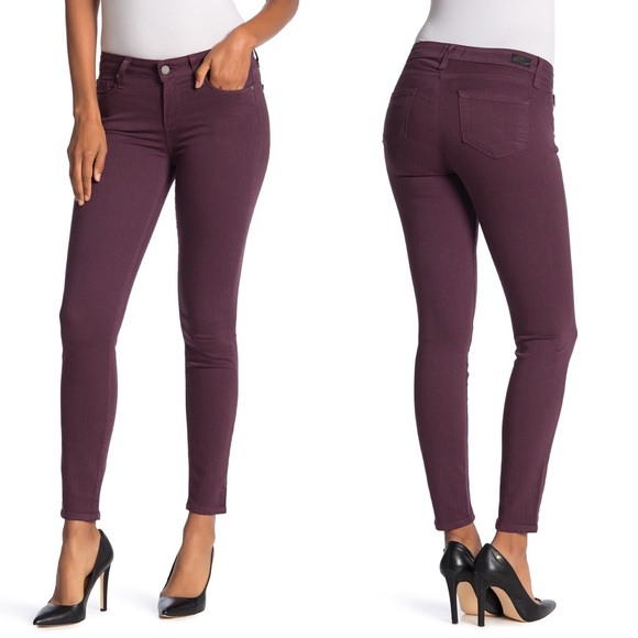 PAIGE | Jeans | Paige Verdugo Ankle Skinny Jeans Maroon Vamp Red | Poshmark